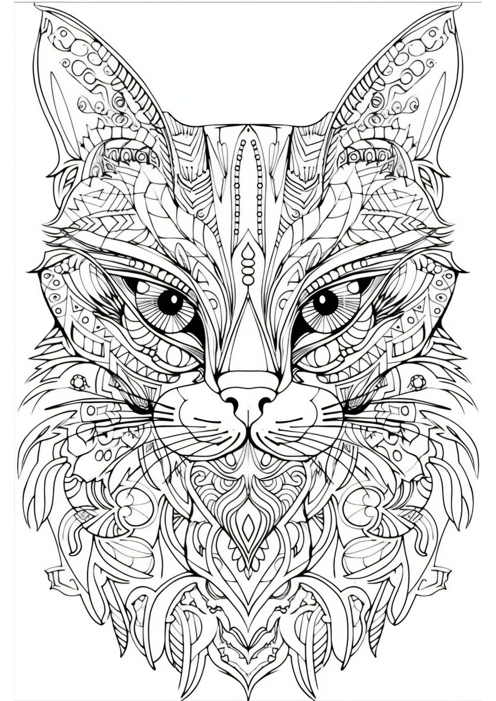Adult Colouring Book Mandala Cats 50 Digital Coloring Pages - Etsy