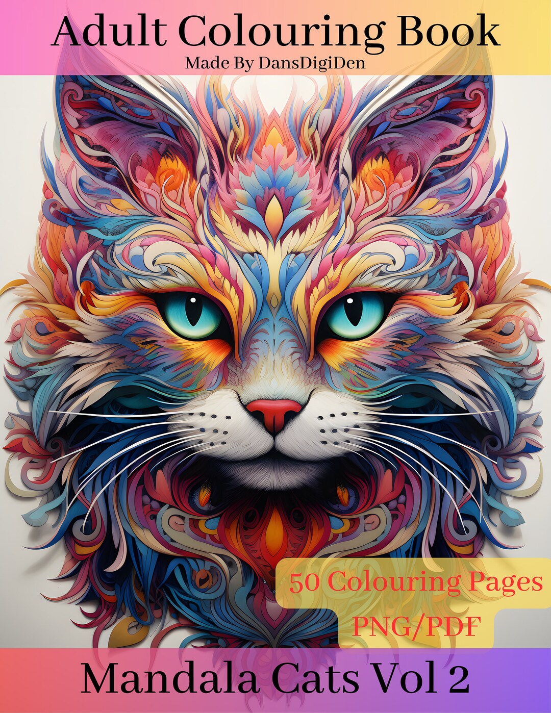 Mandala Cats Coloring Book – 50 Printable Coloring Pages (PNG/PDF) - Etsy