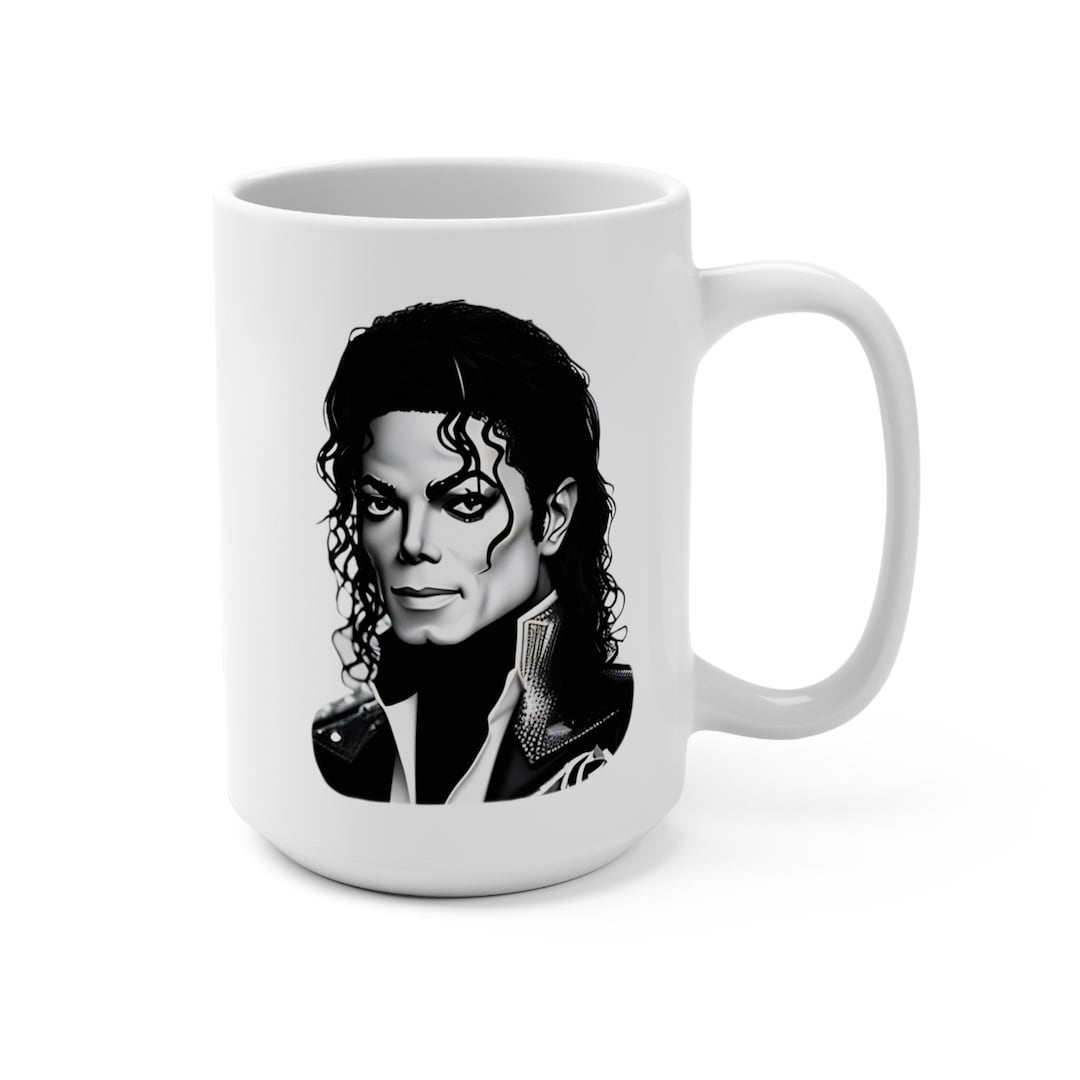 Michael Jackson Mug, King of Pop Coffee Cup, Musician Artwork Tea Mug ...