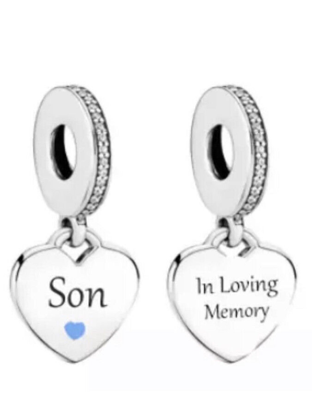 Son Memorial Charm in Loving Memory Genuine 925 Sterling Silver Gift ...