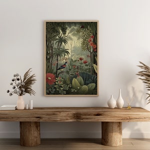 Henri Rousseau Style. Jungle Poster,. Botanical Print. Floral Wall Art ...