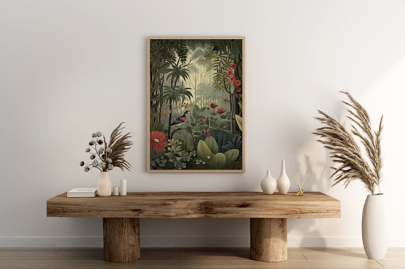 Henri Rousseau Style. Jungle Poster. Botanical Print. Floral - Etsy