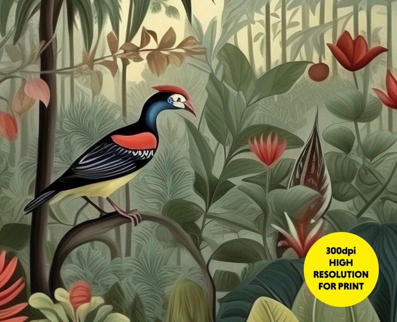 Henri Rousseau Style. Jungle Poster. Botanical Print. Floral - Etsy