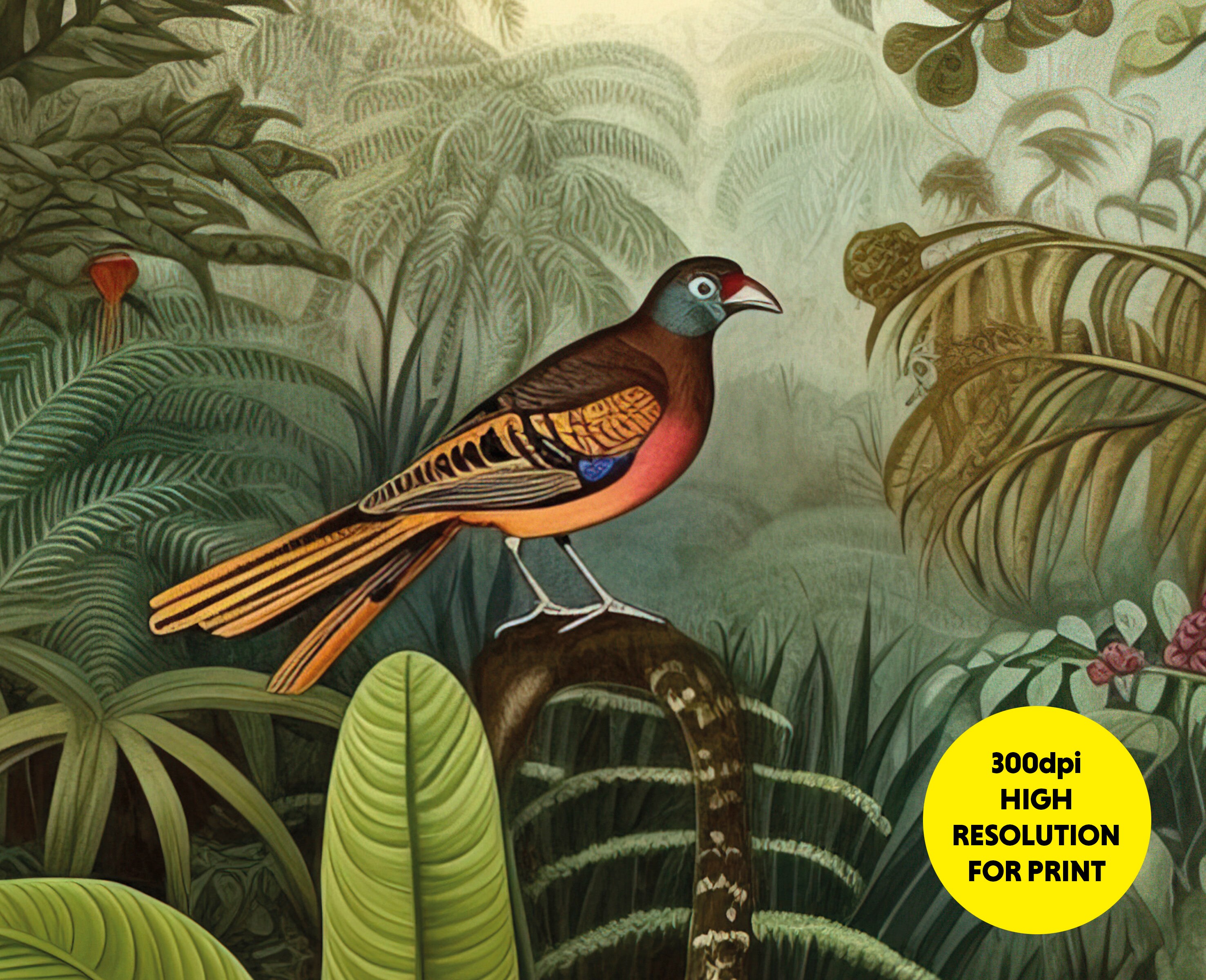 Henri Rousseau Style. Jungle Poster,. Botanical Print. Floral Wall Art ...