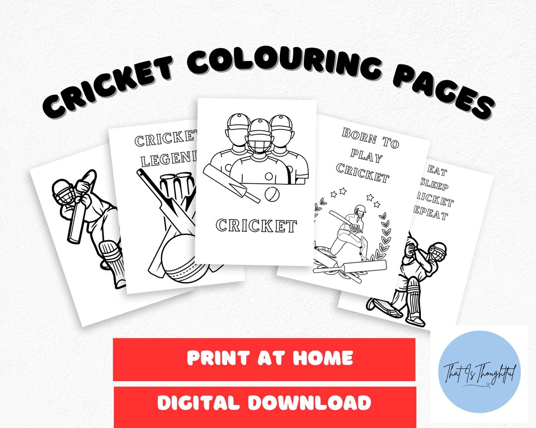 Cricket Colouring Pages for Kids, Cricket Colouring in to Print at Home ...