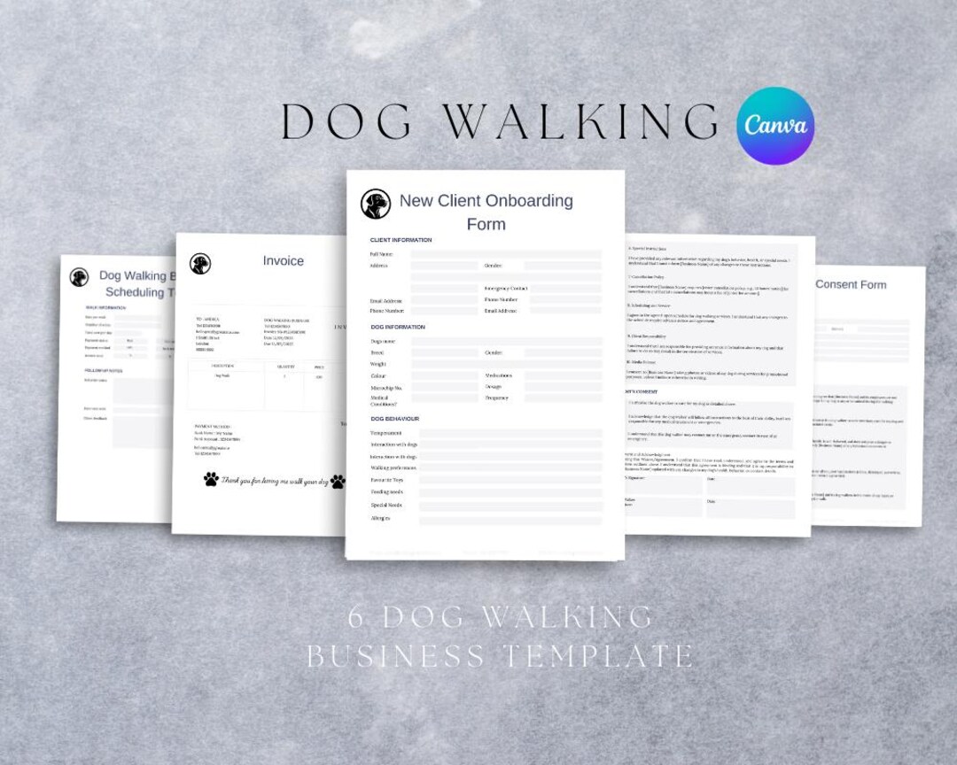 Editable Dog Walking Forms, Dog Walking Business Forms, Contract for ...