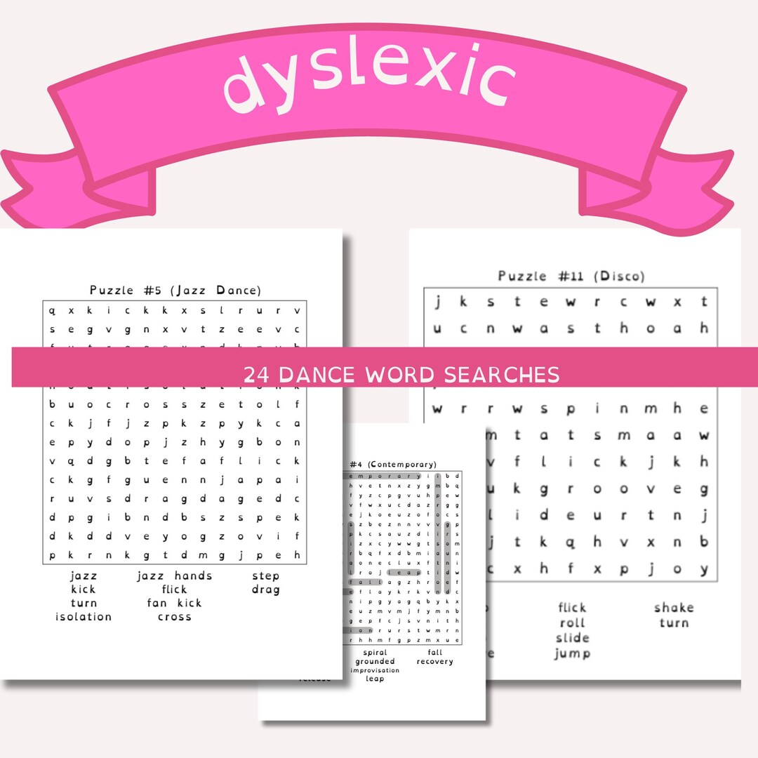 Dance Word Search for Kids – Printable Dance Puzzles– Dyslexia Friendly ...