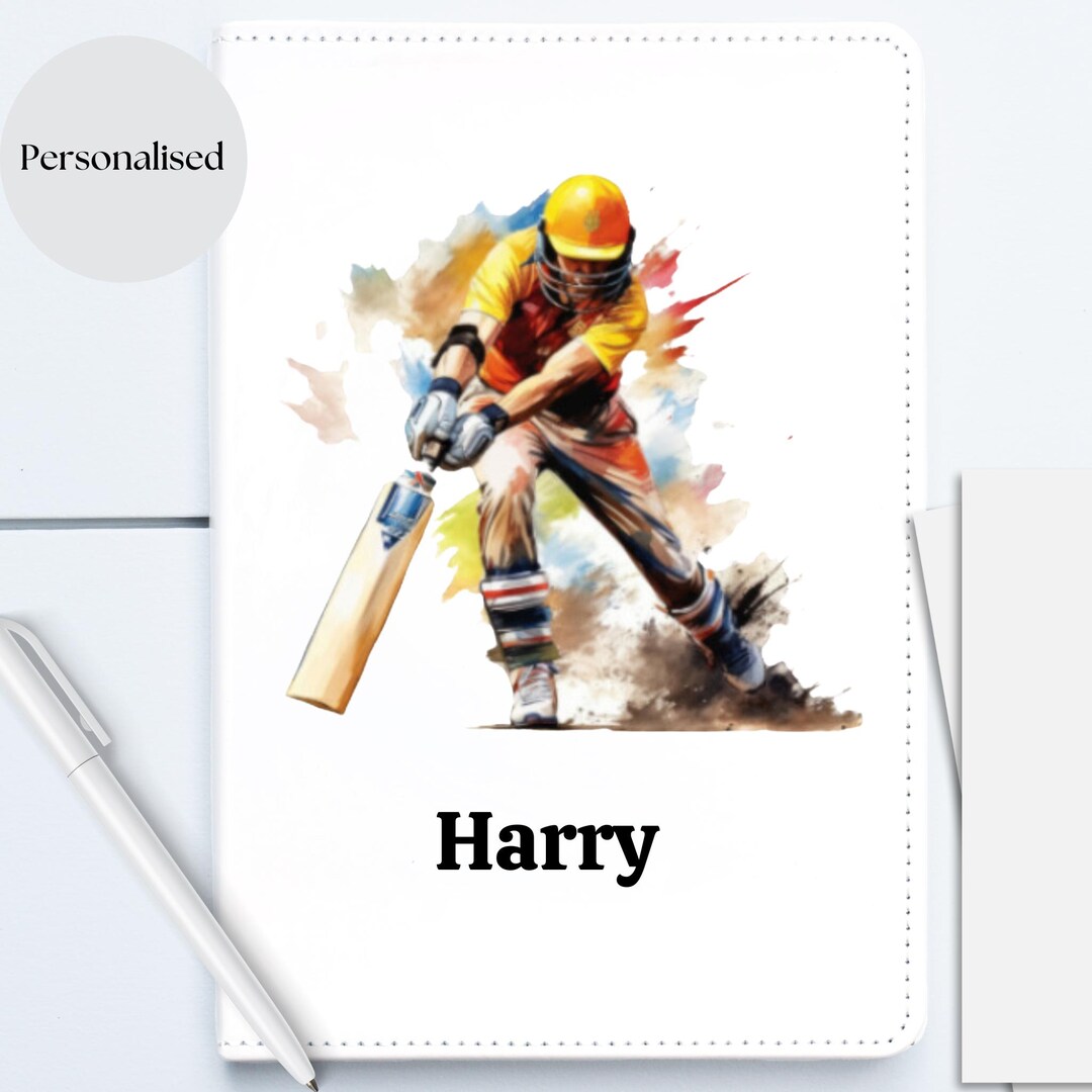 Personalised Cricket Notebook Gift, Cricket Journal With Lined Paper ...