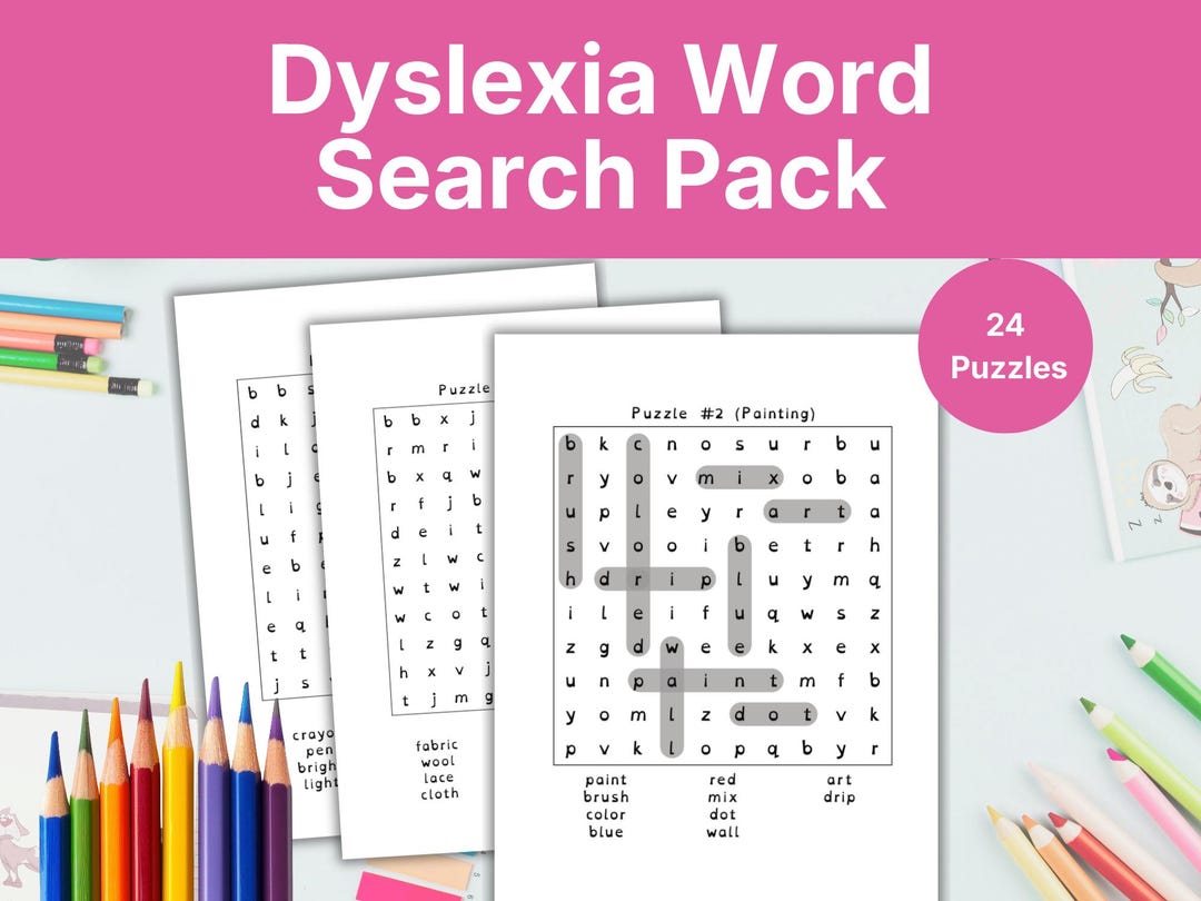 Dyslexia Word Search Printable Pack | Reading Support Puzzle (ages 7-9 ...