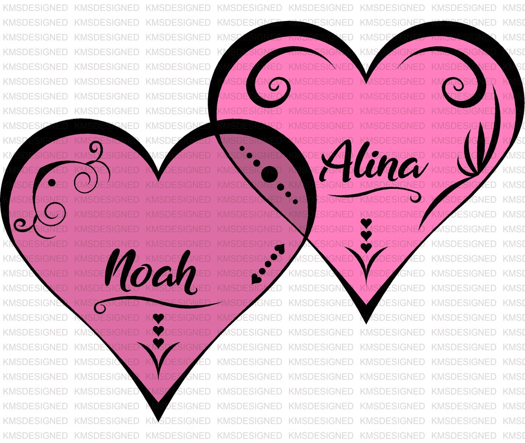Connected Hearts SVG, Hearts With Scrollwork, Valentine, Cricut ...