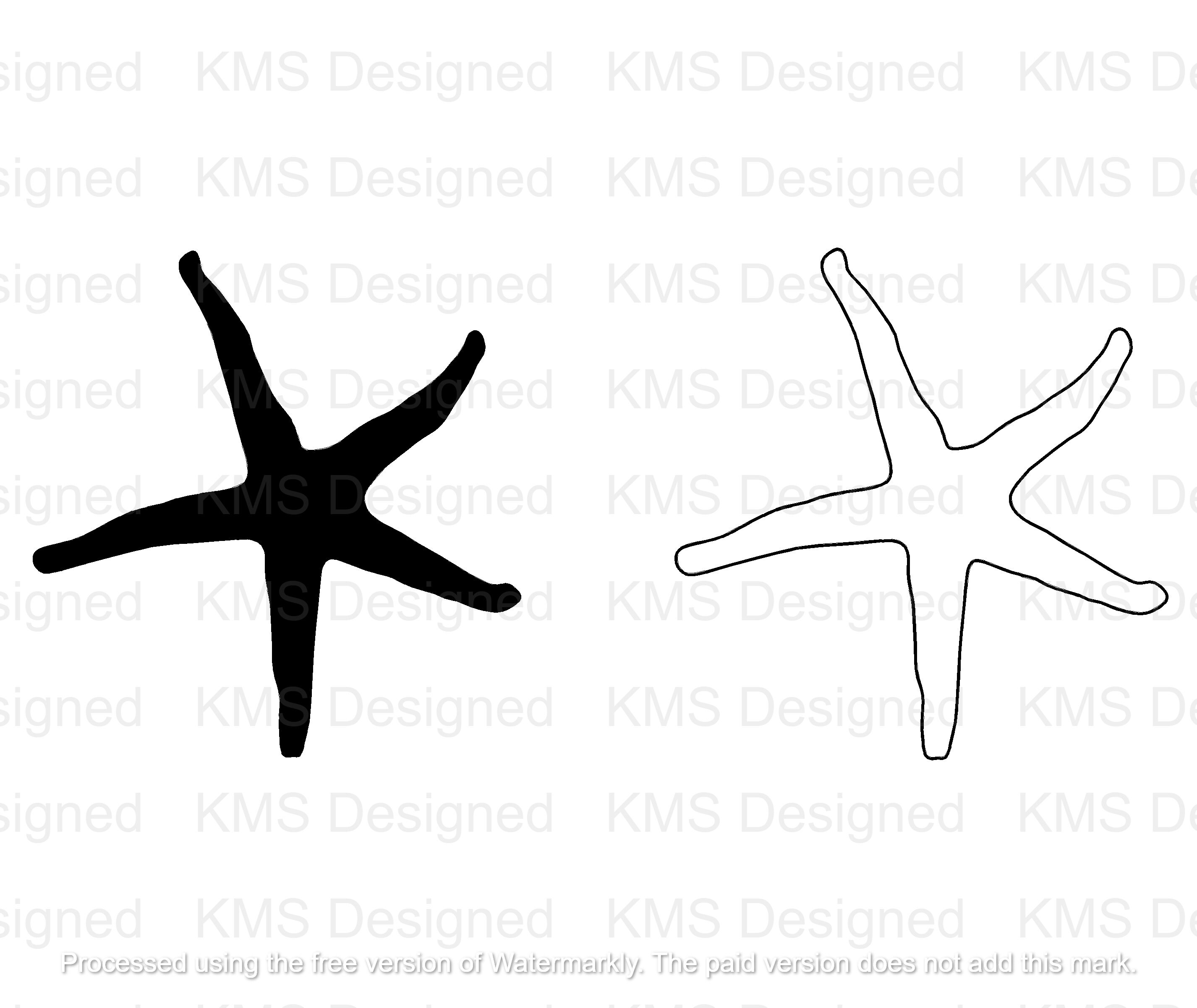 Starfish SVG, Summer SVG, Starfish Silhouettes, Instant Digital ...