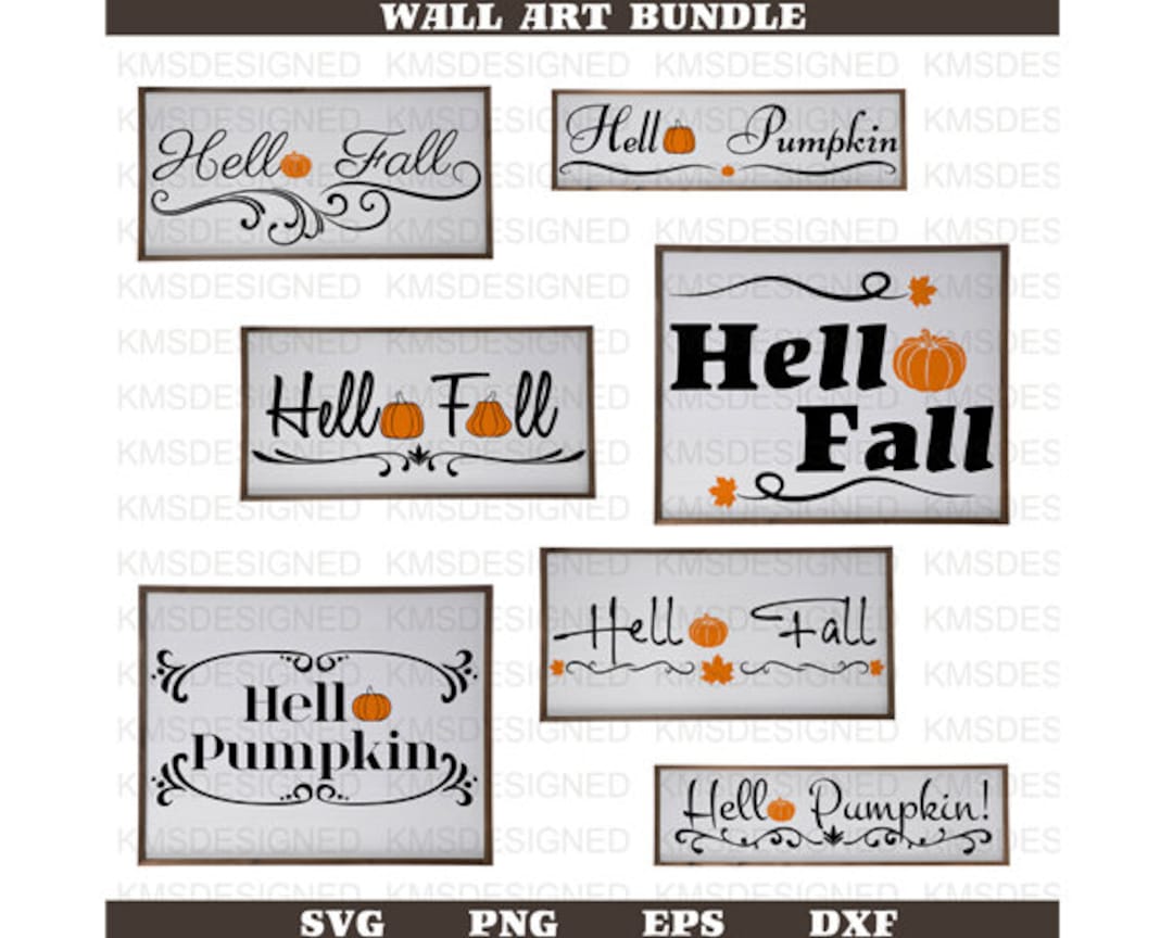 Fall Horizontal Script SVG, Fall SVG, Hello Fall, Hello Pumpkin, Fall ...
