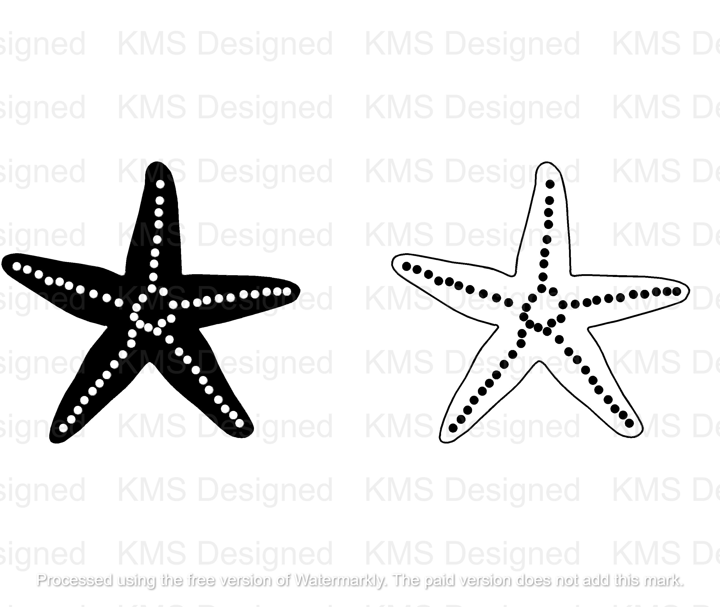 Starfish SVG, Summer SVG, Starfish Silhouettes, Instant Digital ...