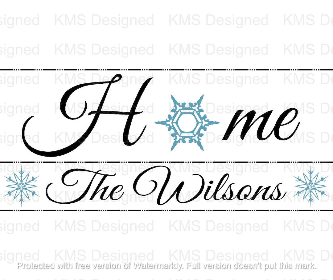 Personalized Housewarming SVG, Snowflakes With Script, Custom Name ...