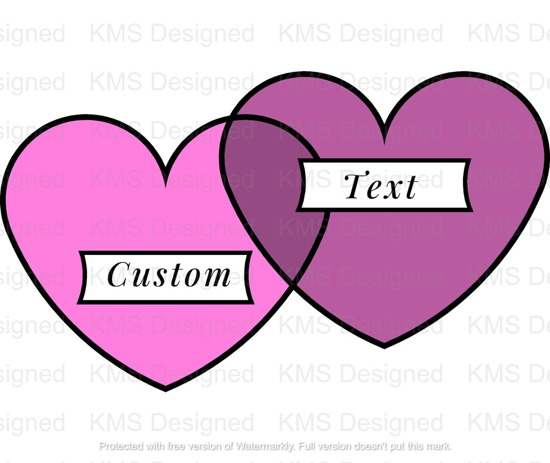 Personalized Connected Hearts SVG Hearts With Names Custom - Etsy