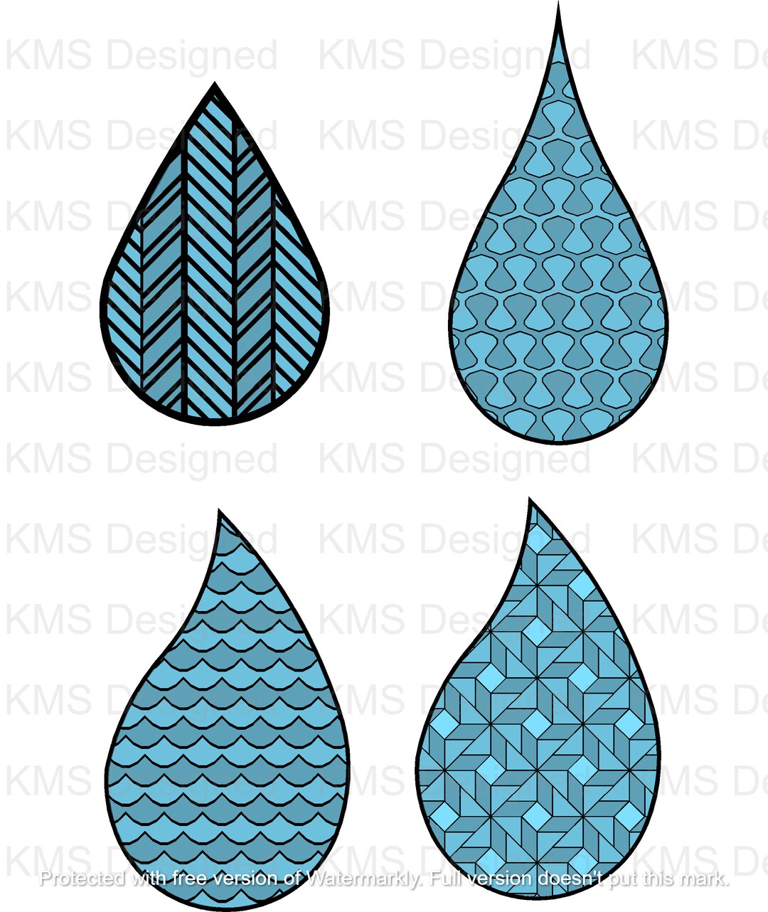 Raindrops SVG, Spring SVG, Layered SVG, Patterned Raindrops, Instant ...