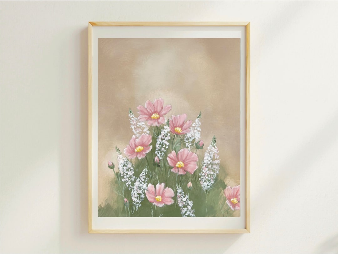 Cosmos Flowers // Original Art Print - Etsy