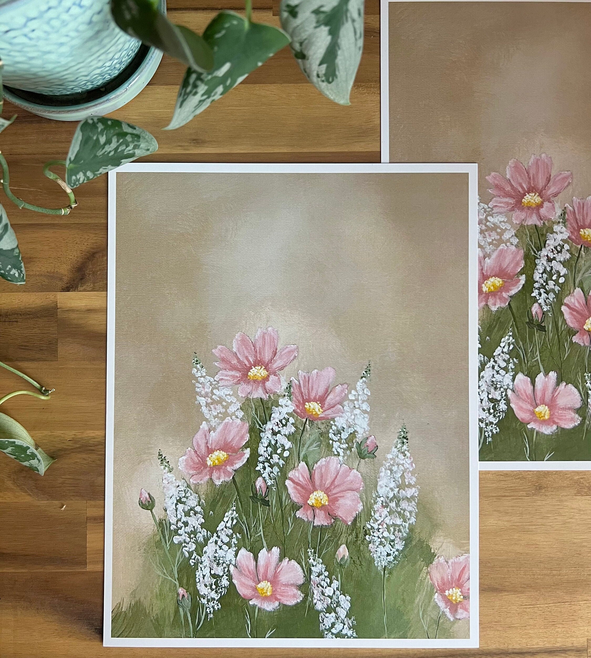 Cosmos Flowers // Original Art Print - Etsy