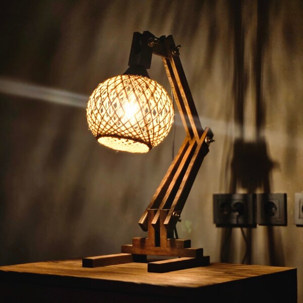 Wood Desk Lamp - Etsy