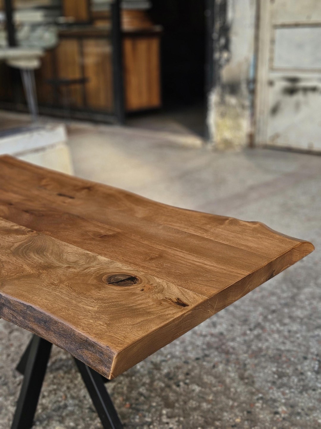 Alaska Style Custom Walnut Dining Table, Personalized Live Edge Wood ...