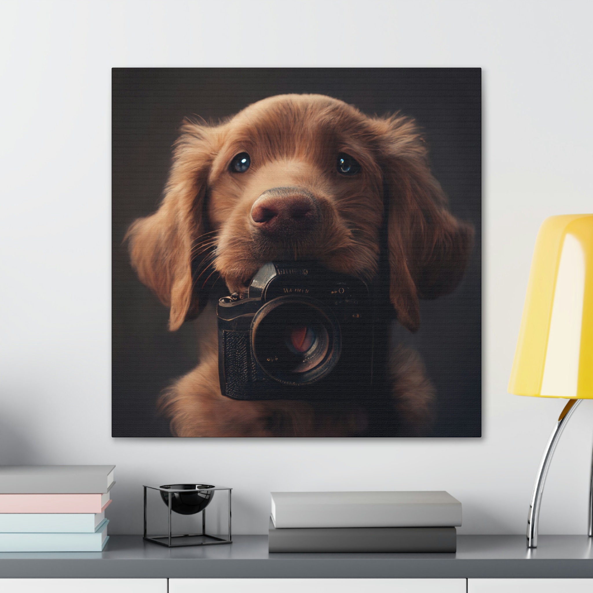 Cute Puppy Wall Art Canvas Dog Wall Decor Abstract Animal - Etsy