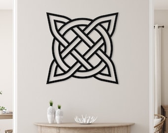 Rustic Wooden Celtic Knot Wall Sign Irish Design Carved Etched ...