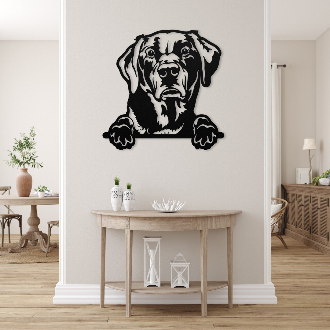 Labrador Retriever Metal Wall Art, Labrador Metal Sign, Peeking Dog ...