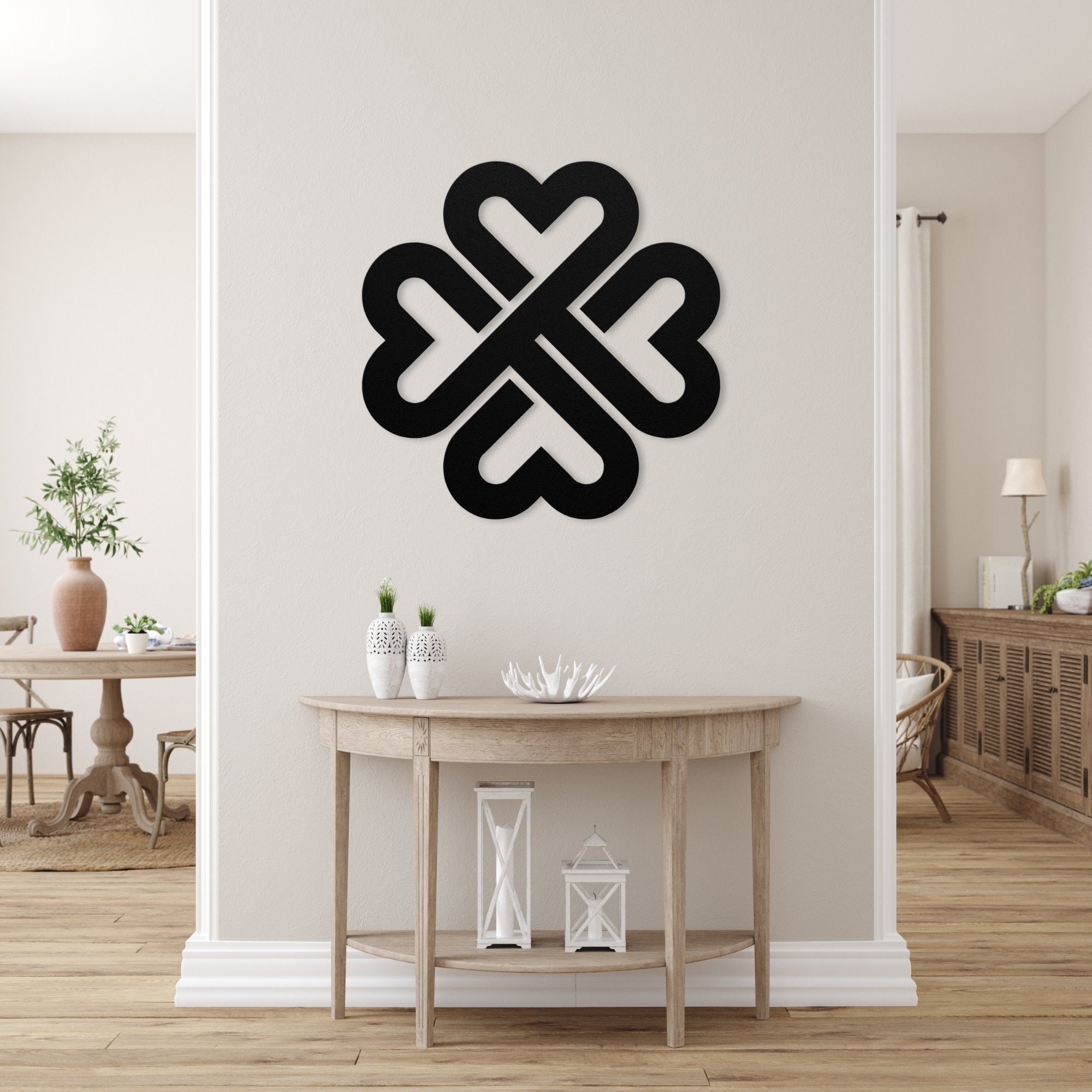 Four Leaf Clover Metal Wall Art, Shamrock Metal Sign, Lucky Irish ...