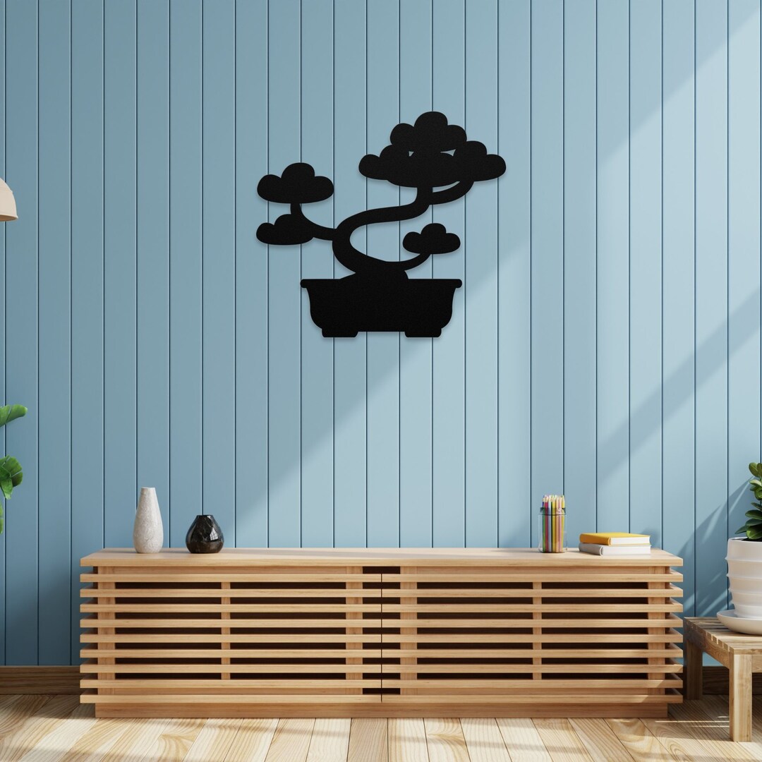 Metal Bonsai Tree Zen Metal Sign Zen Garden Wall Art Bonsai - Etsy