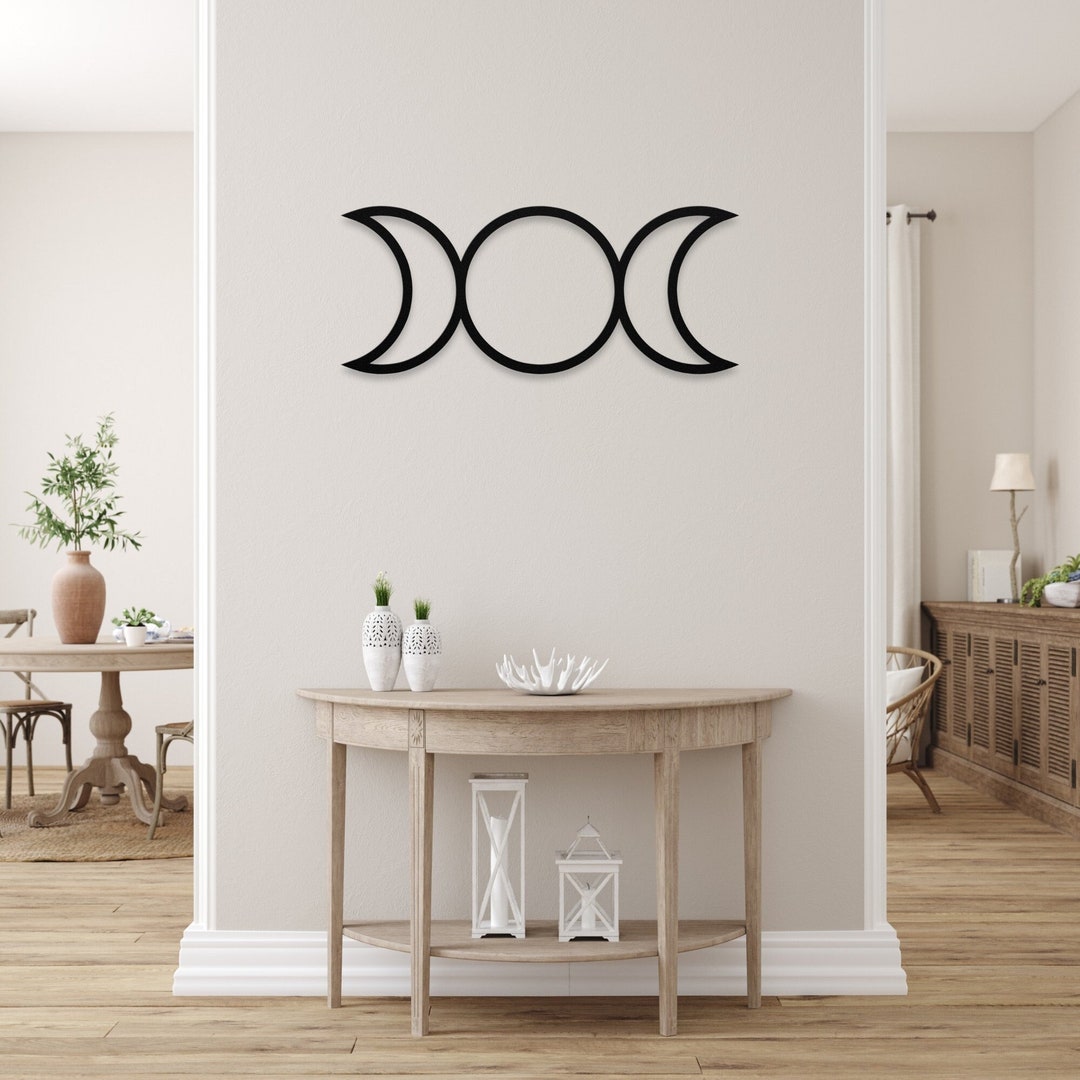 Metal Moon Phase Wall Art, Moonphase Wall Art, Crescent Moon Metal Sign ...