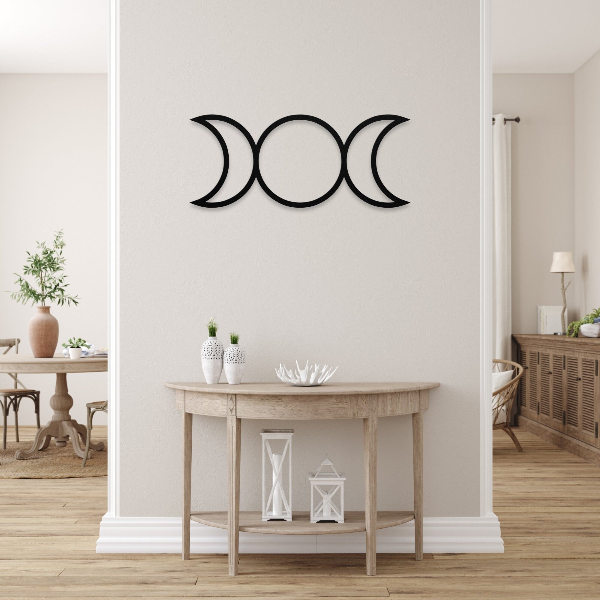 Metal Moon Phase Wall Art, Moonphase Wall Art, Crescent Moon Metal Sign ...