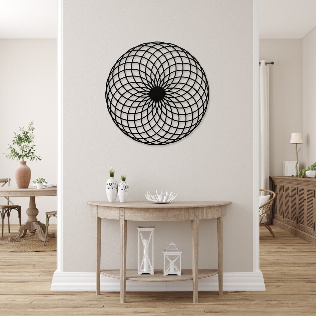 Sacred Geometry Metal Wall Art, Modern Geometric Decor - Etsy