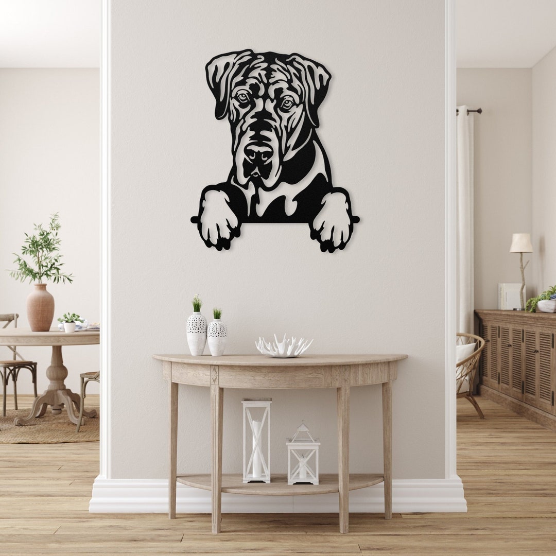 Great Dane Metal Wall Art, Great Dane Metal Sign, Peeking Dog Wall ...