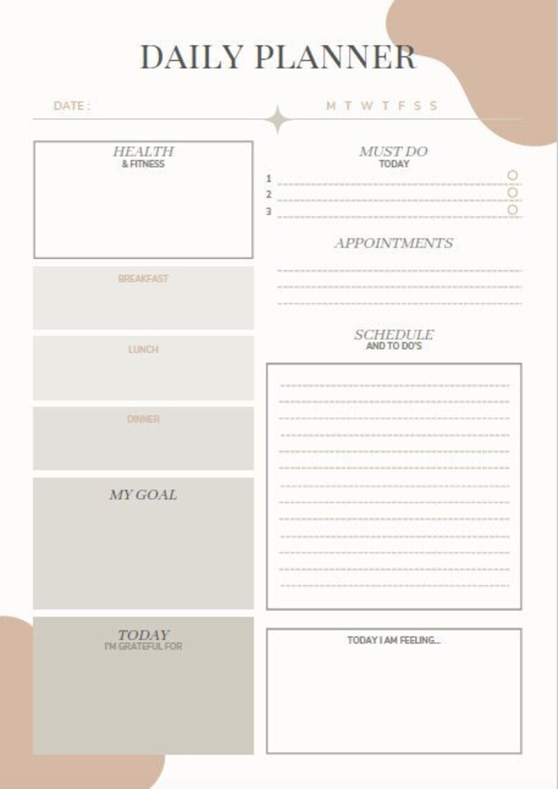 Minimalist Daily Planner, Daily to Do List, Habit Tracker, Instant ...