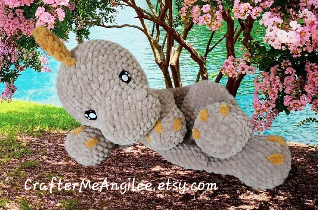 Crochet Dino Snuggie Lovey Pattern 17" Tall - Etsy