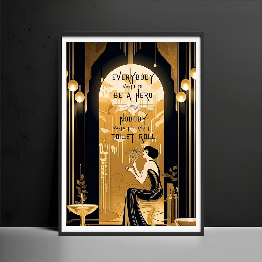 Bathroom Wall Art Deco Print Picture Vintage Maximalist Wall Art Toilet ...