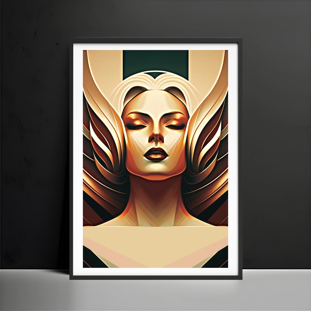 Art Deco Printswall Decorvintage Art Printart Deco Posterart Deco Wall Artfashion Woman