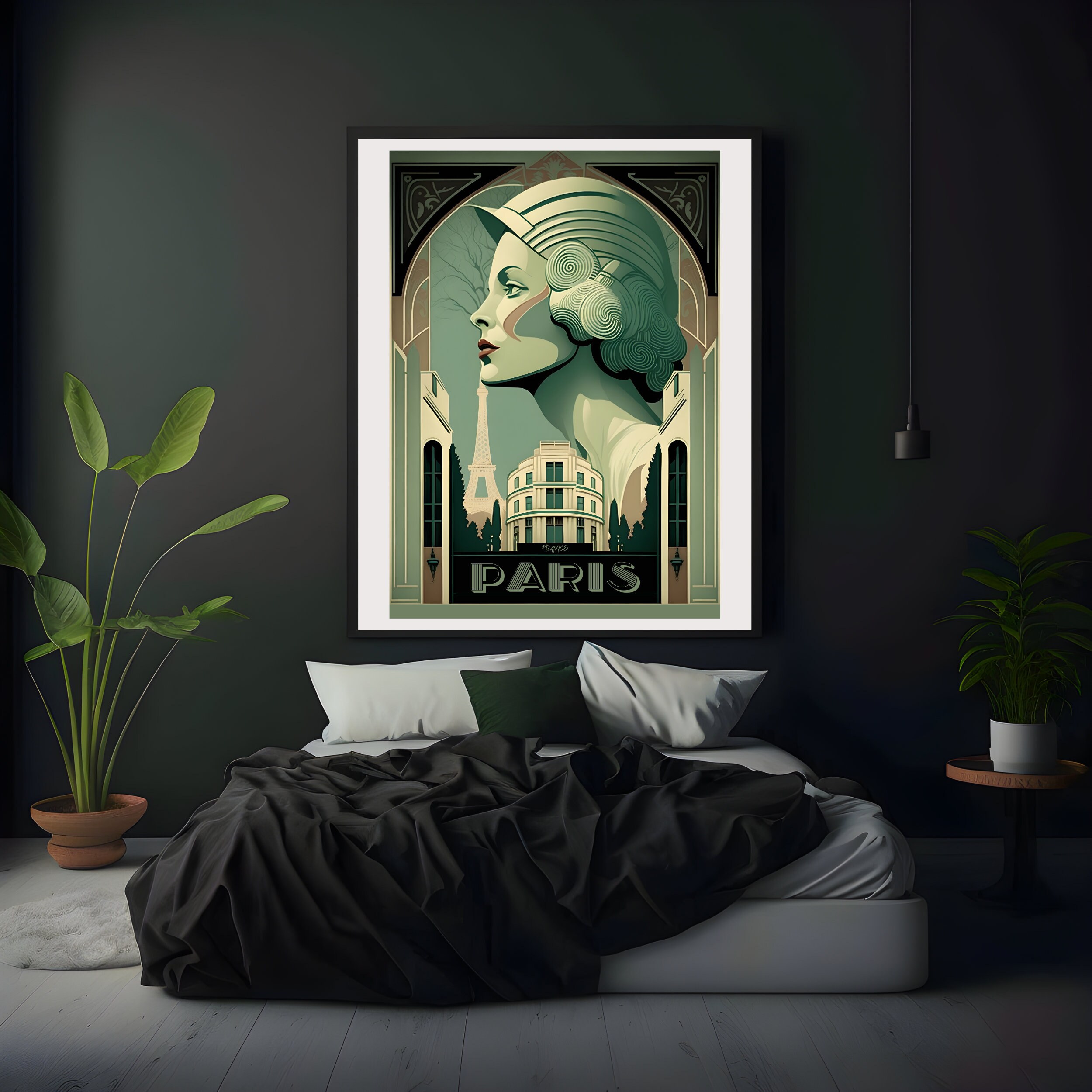 Eiffel Tour Paris Art Deco Prints Wall Decor Vintage Paris - Etsy