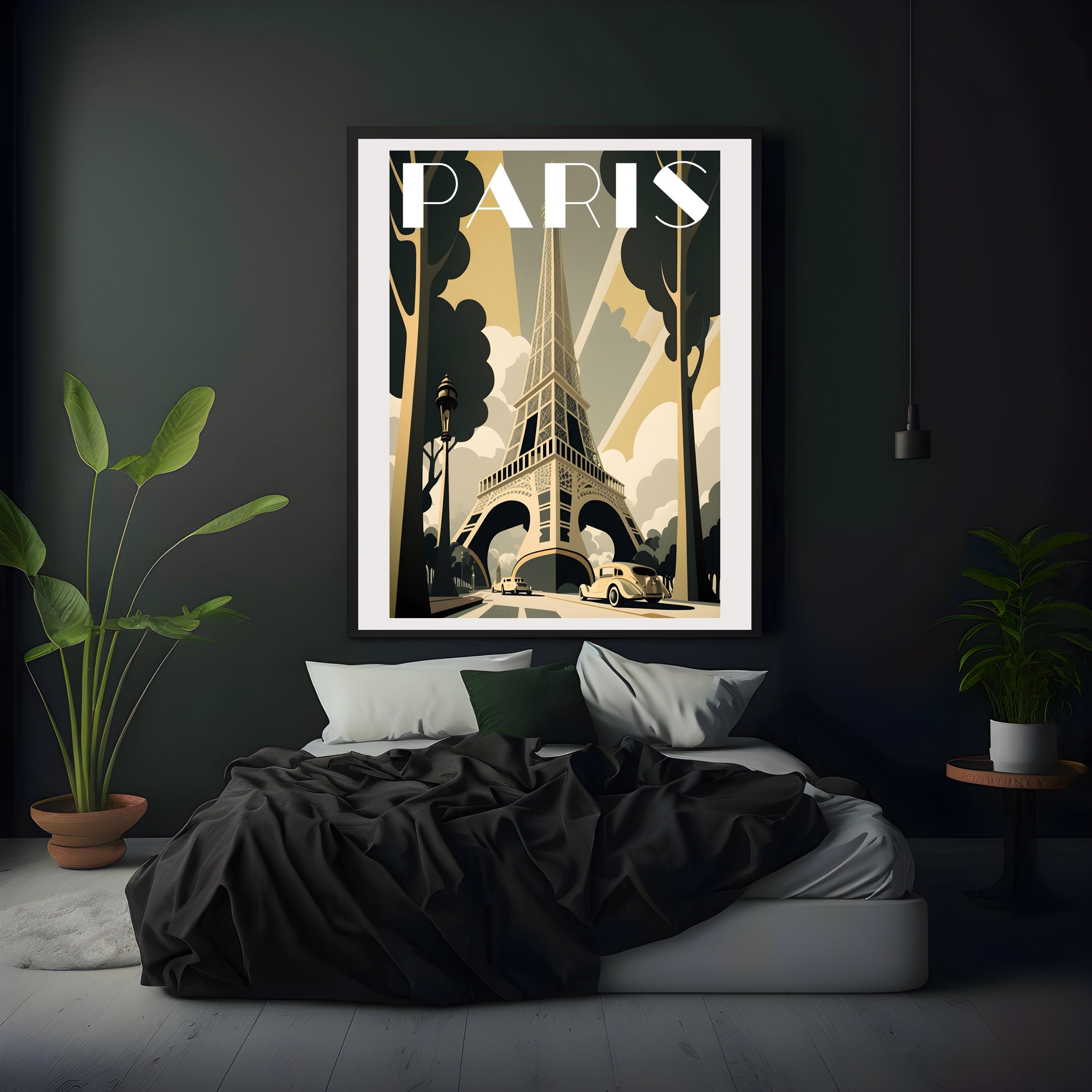 Eiffel Tower Paris Art Deco Prints Wall Decor Vintage Paris - Etsy
