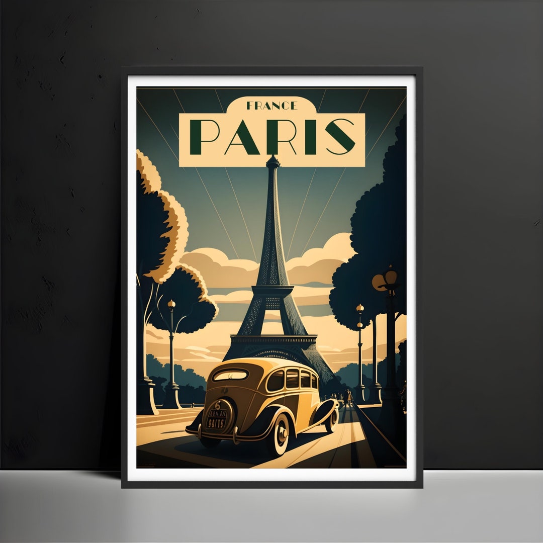Eiffel Tower Paris Art Deco Prints Wall Decor Vintage Paris Poster Art ...