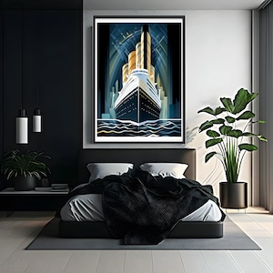Art Deco Cruise Ship Poster, Vintage Travel Print - Etsy