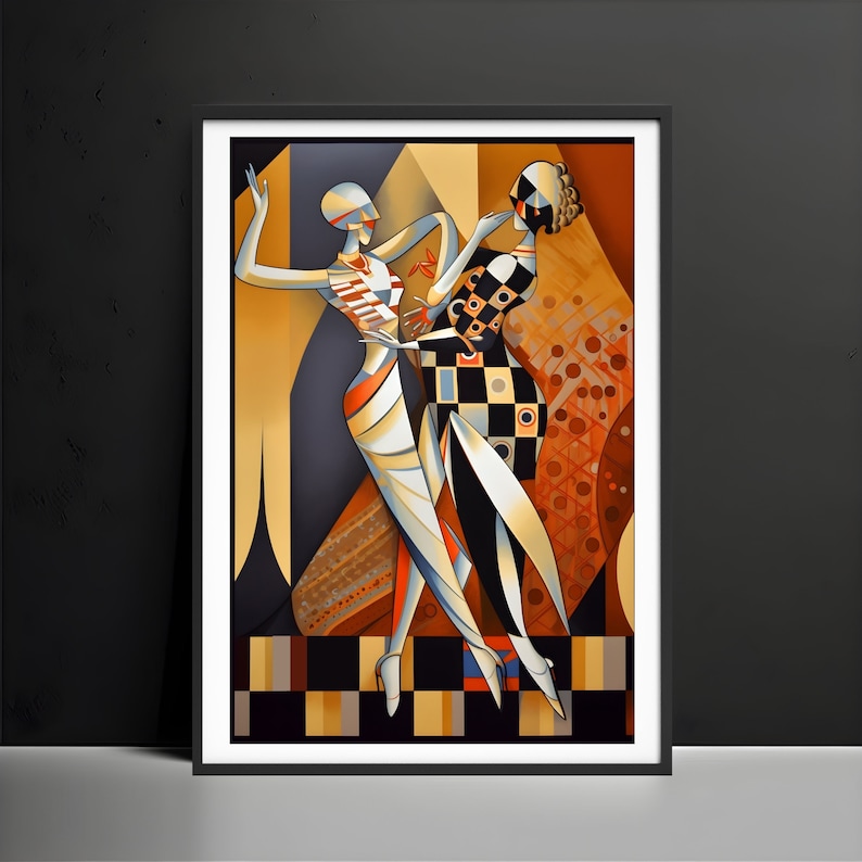 Art Deco Dancers Print, Vintage Jazz Illustration - Etsy