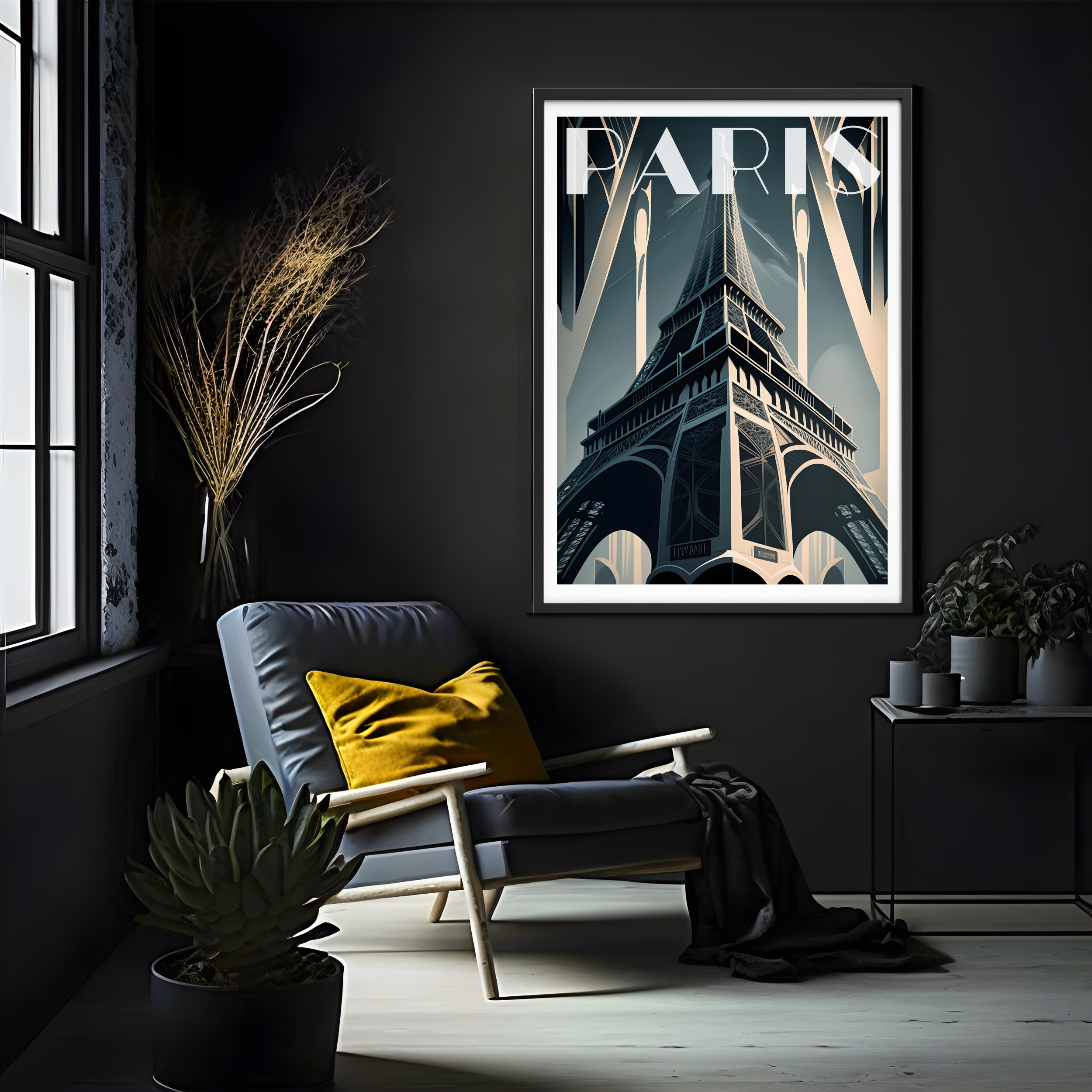 Eiffel Tower Paris Art Deco Prints Wall Decor Vintage Paris Poster Art Print Vintage Travel ...