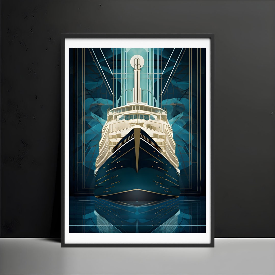 Art Deco Cruise Ship Poster | Vintage Travel Print - Etsy