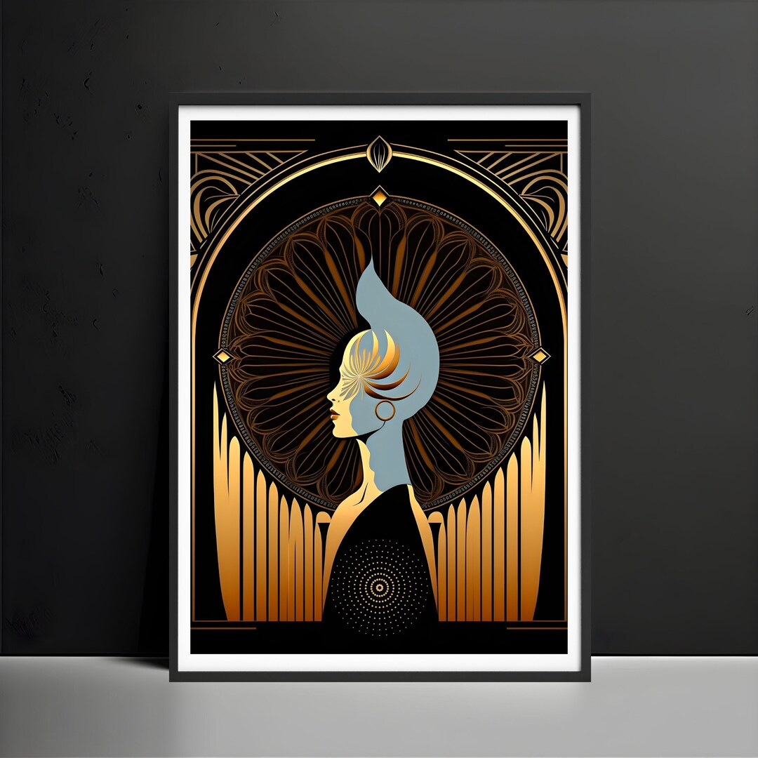 Art Deco Wall Art Print, Luxury Art Deco Prints, Gold Art Deco Poster ...