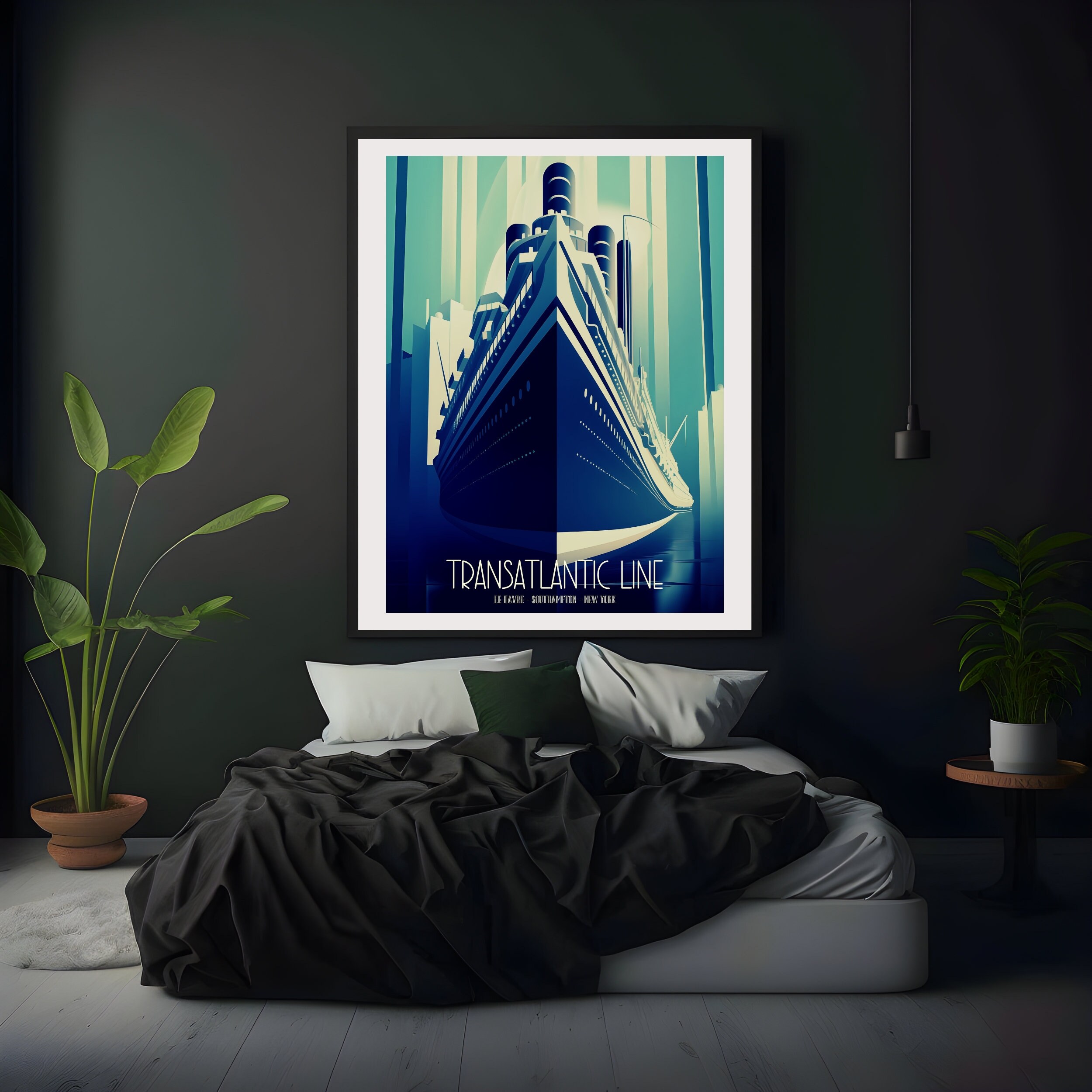 Transatlantic Line Travel Poster Art Prints Wall Decor Vintage - Etsy