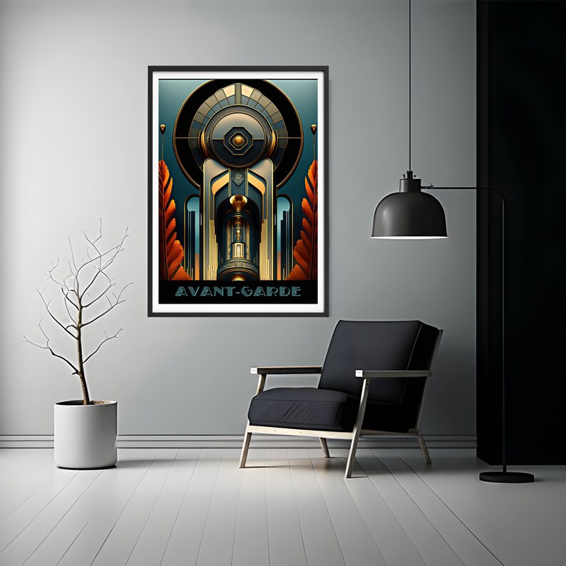 Futuristic Art Deco Poster, Avant-garde Wall Art, High-gloss Print - Etsy