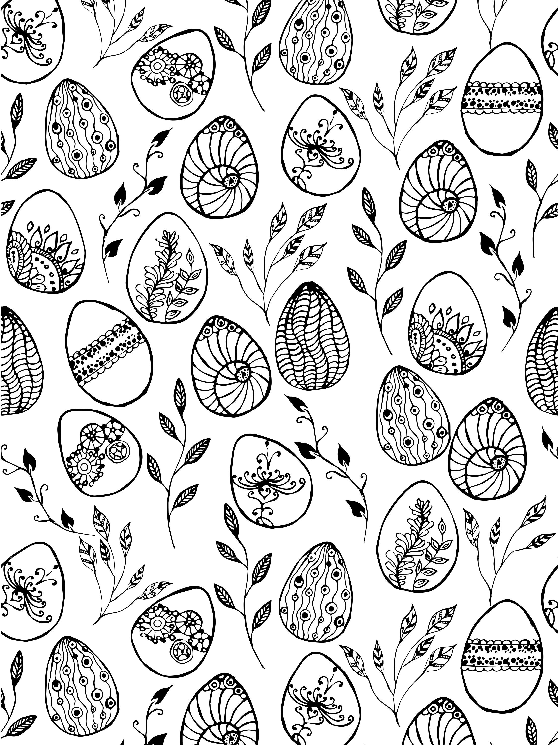 Easter Coloring Bundle SVG, Coloring Page, Digital Cut File ...