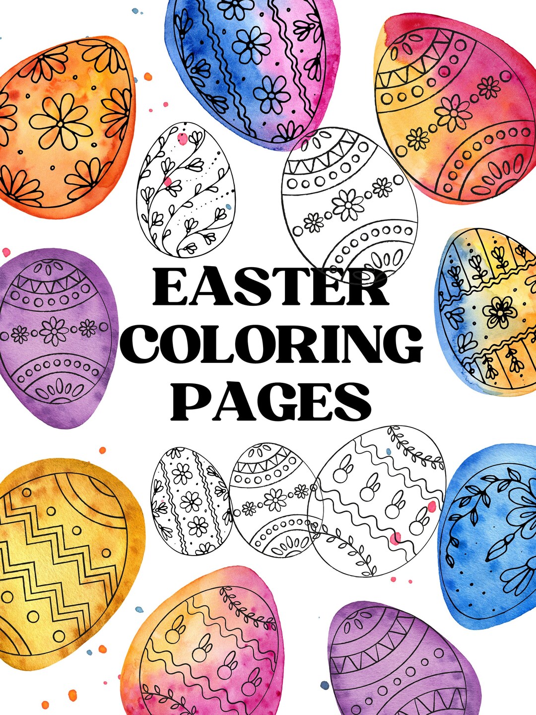 Easter Coloring Pages, Easter Coloring Bundle, Easter SVG, Coloring ...