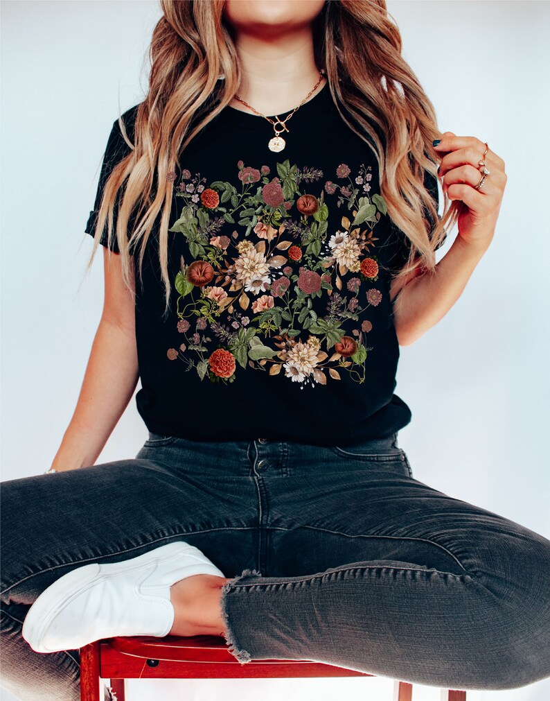 Pressed Flower Vintage Cottage Core Shirts Cottage Core Clothing Wild ...
